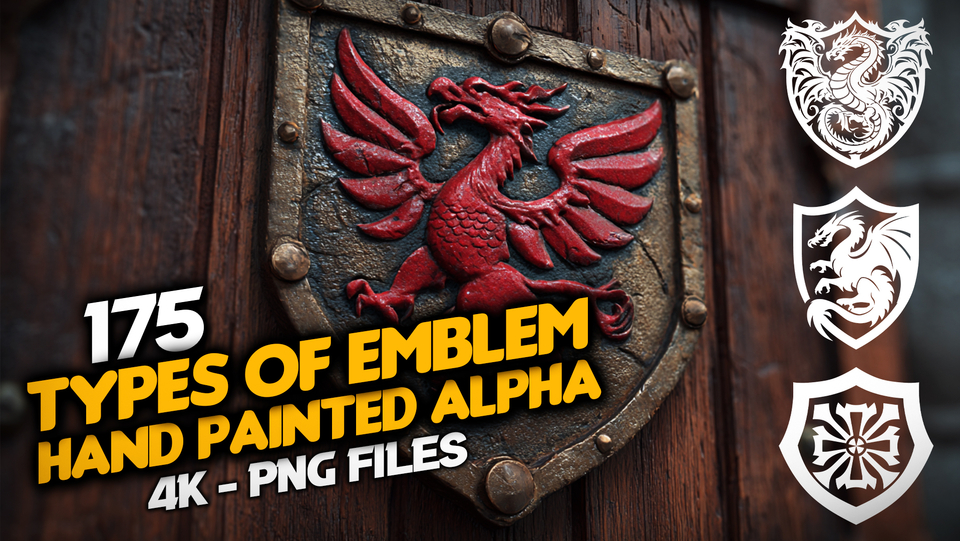 175 Hand Painted Alpha Types of Emblem - 4K Quality