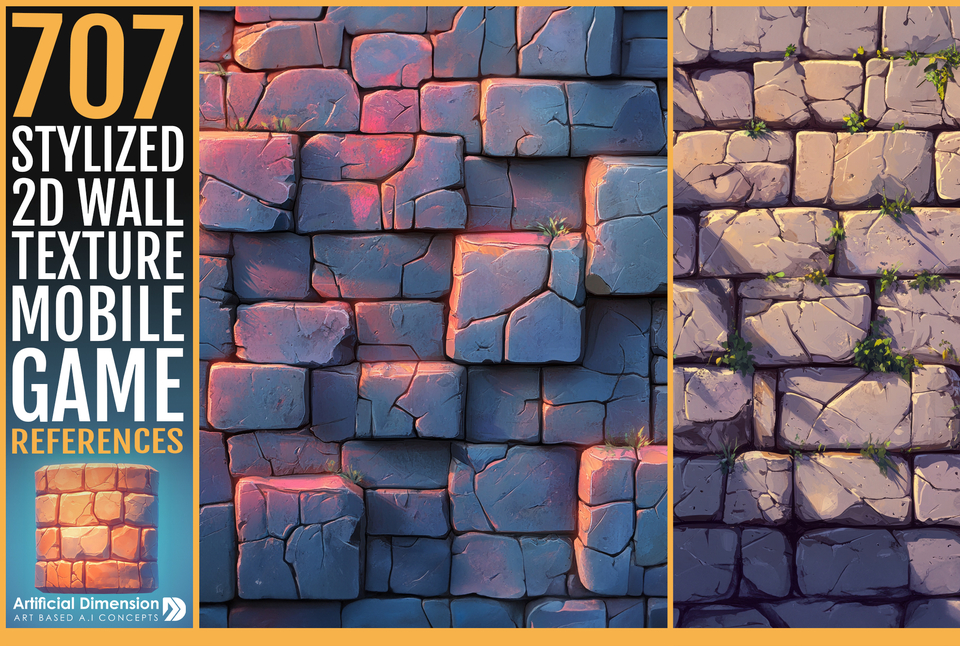 707 Stylized 2D Wall Texture for Mobile Game
