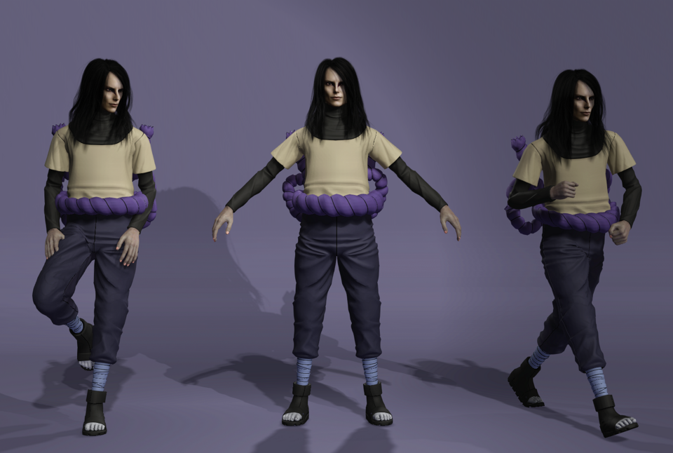 Realistic Mysterious Sorcerer Orochimaru from Naruto meta human 3D model