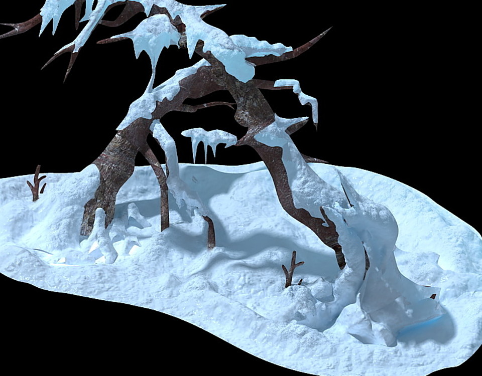 Game Model - snow - crippled trees 01