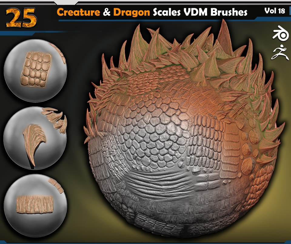 Creature & Dragon Scales VDM Brushes | Vol.18