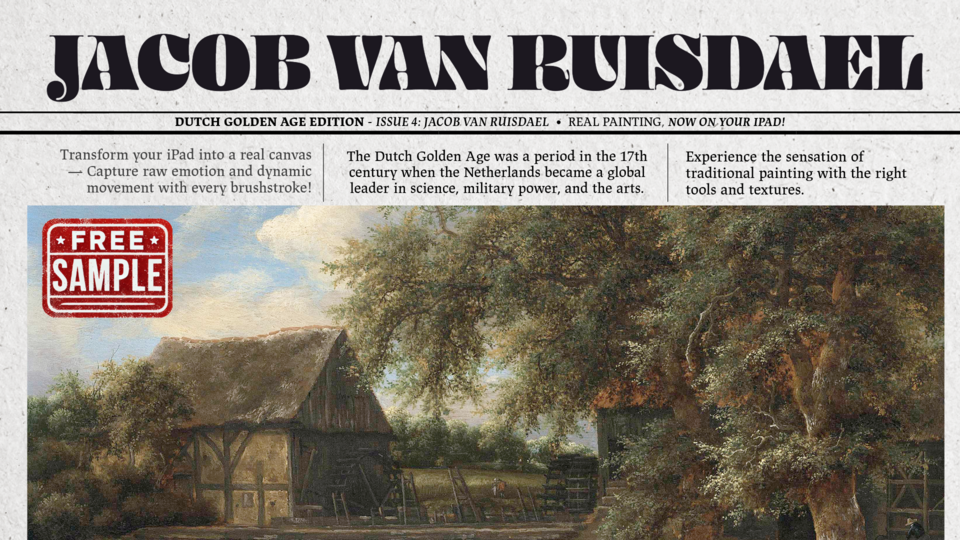Free Sample - Jacob Van Ruisdael Procreate Kit (Procreate Brushes ...