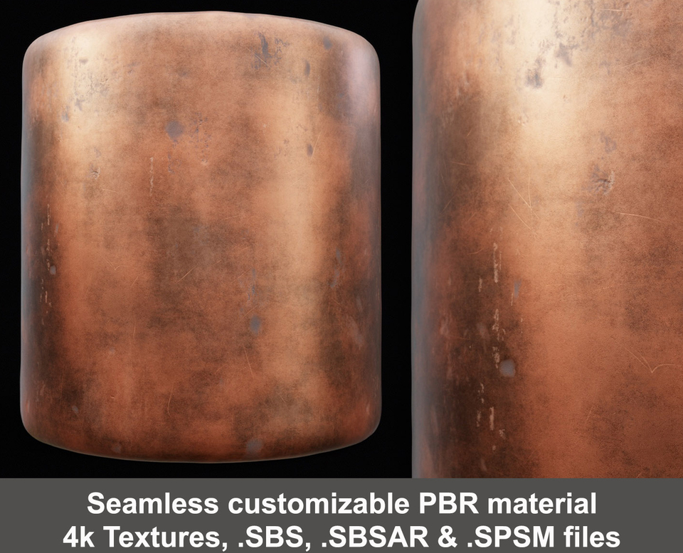 Aged Copper Substance PBR Material and Textures