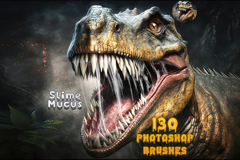 130 Slime Mucus Photoshop Brushes, Realistic Saliva, Drips Effects for ...