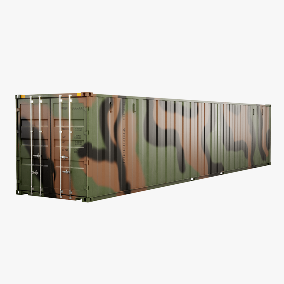 Intermodal Military Shipping Container 40-foot-long