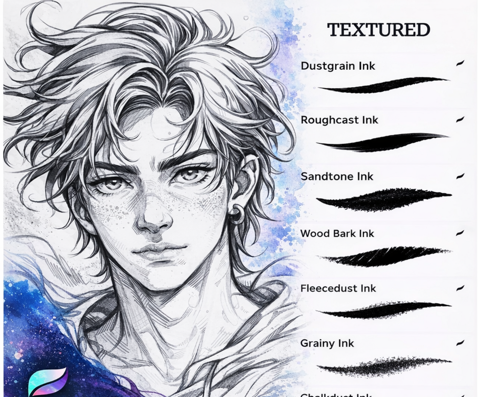 50 Ink Brushes for Procreate
