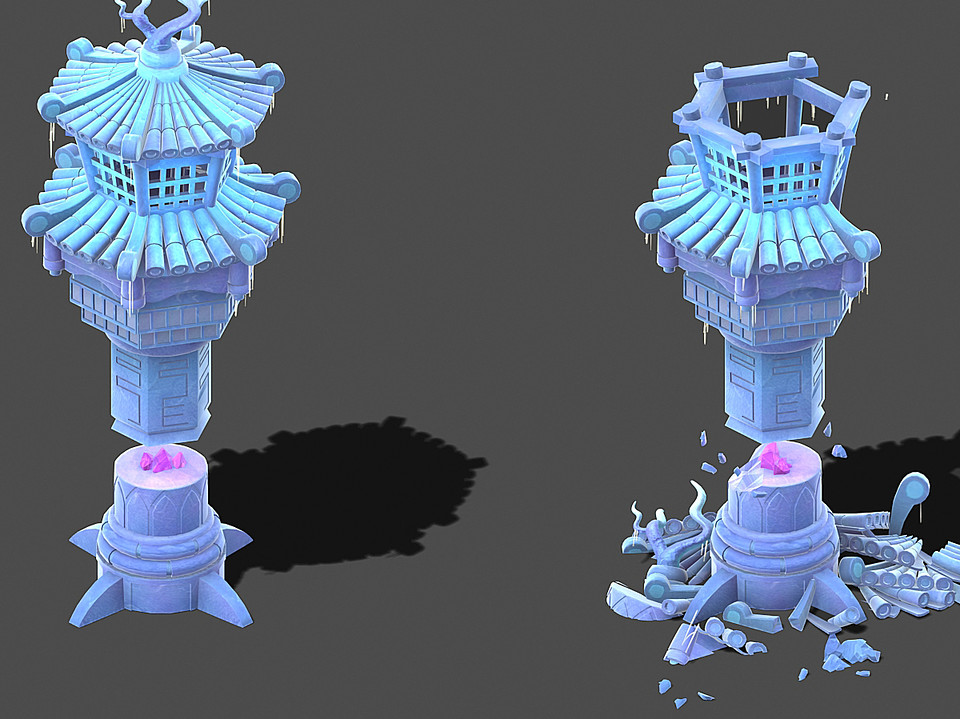 Cartoon sky city - icicle god tower 01