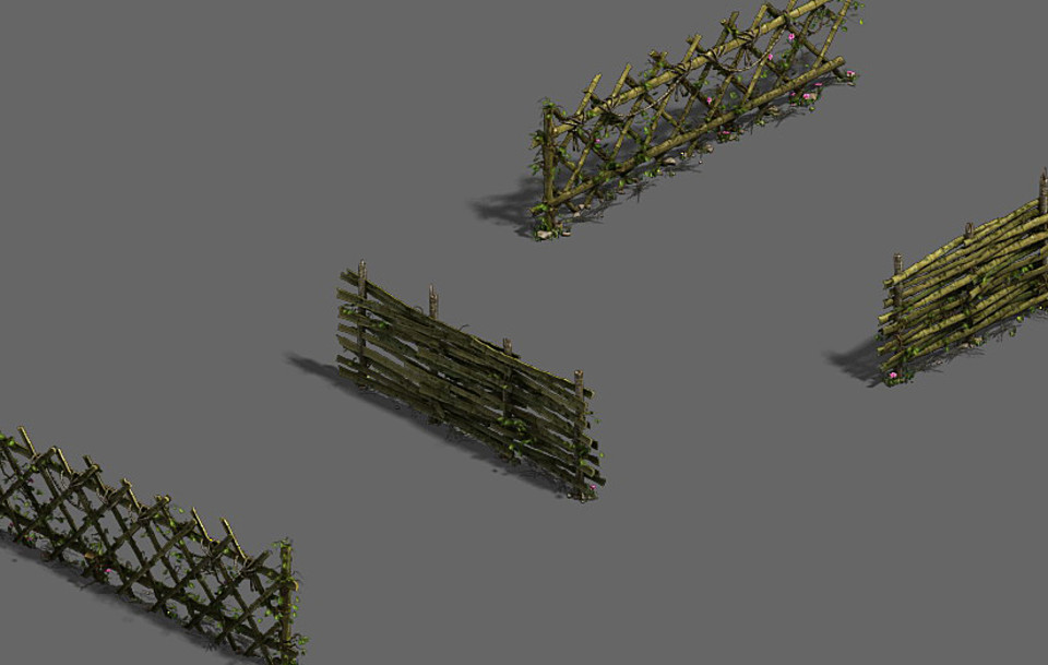 Forest objects - bamboo fence