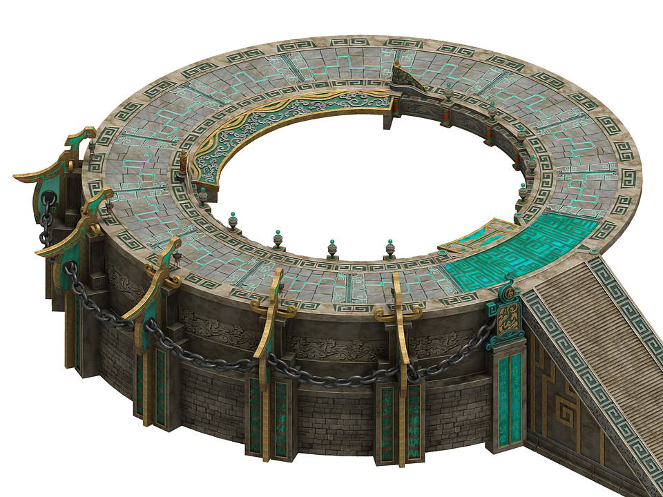 Staircase round platform - temple hall