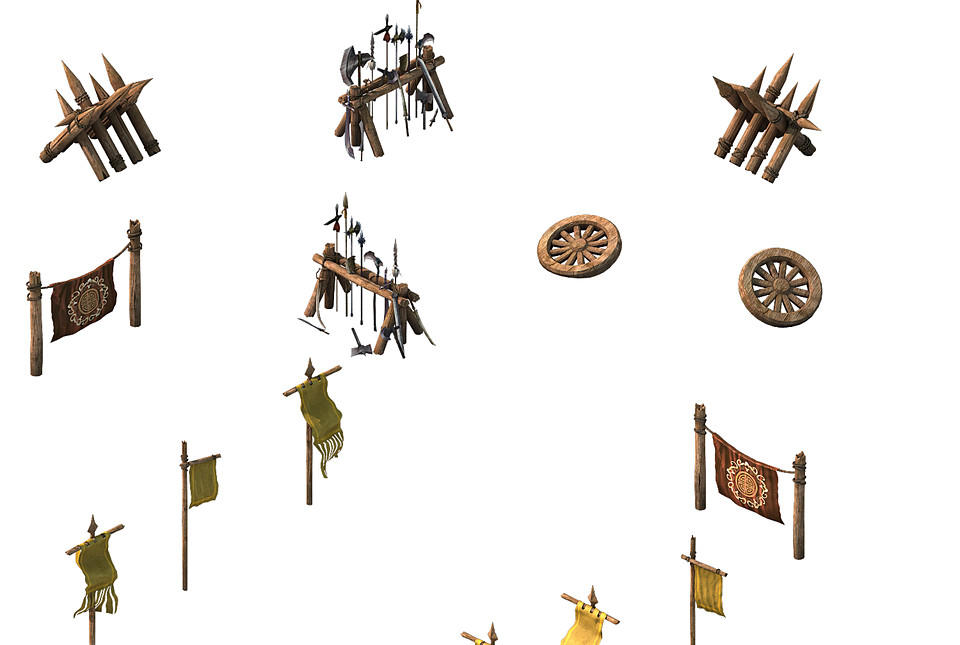 Desert ancient battlefield - debris - weapons