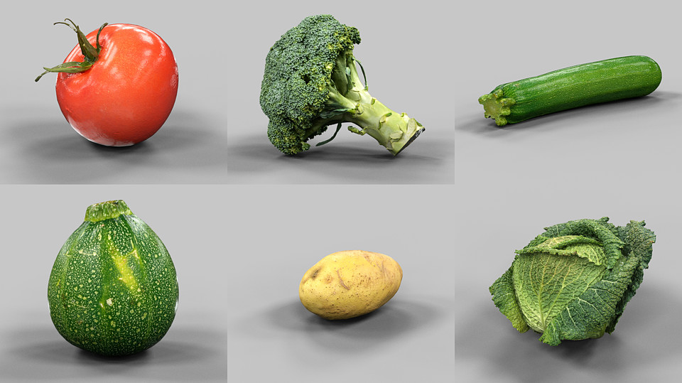 6 realistic Vegetable Models