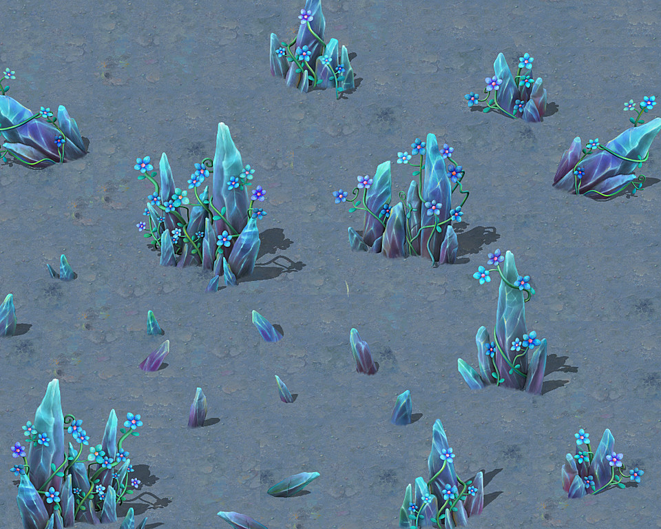 Cartoon version - crystal fantasy flower