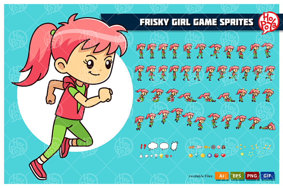 Frisky Girl Game Sprites