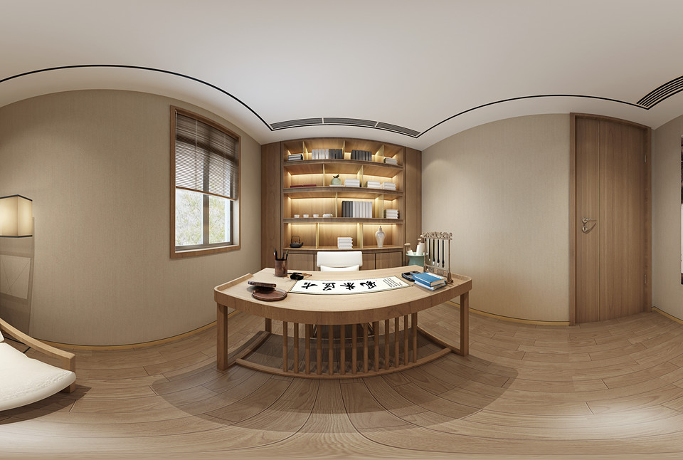 Panorama Antique Chinese Style Study Room 01