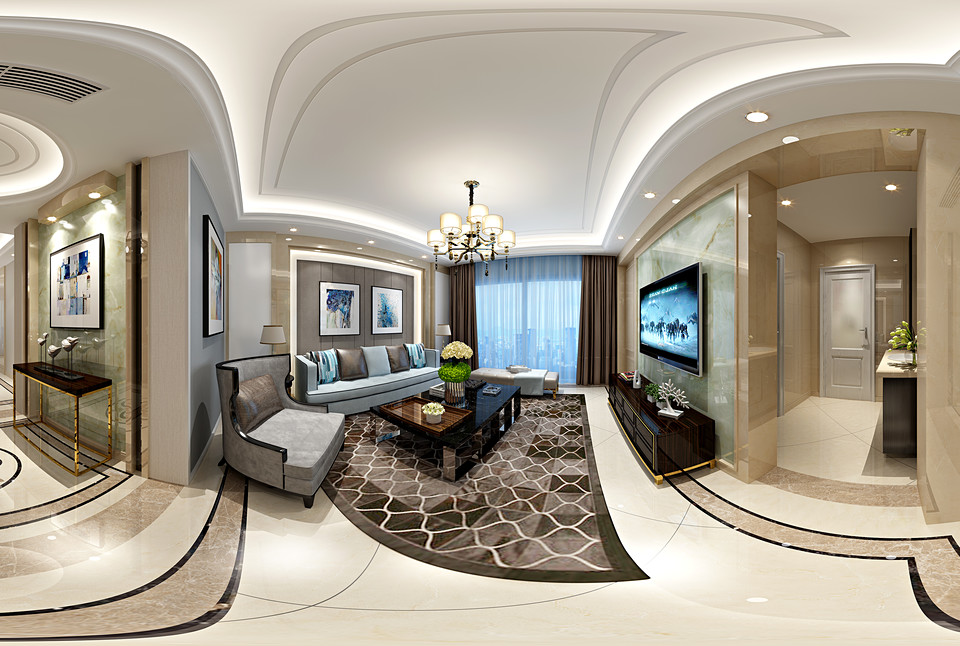 c neo-classical style living room dining room 07