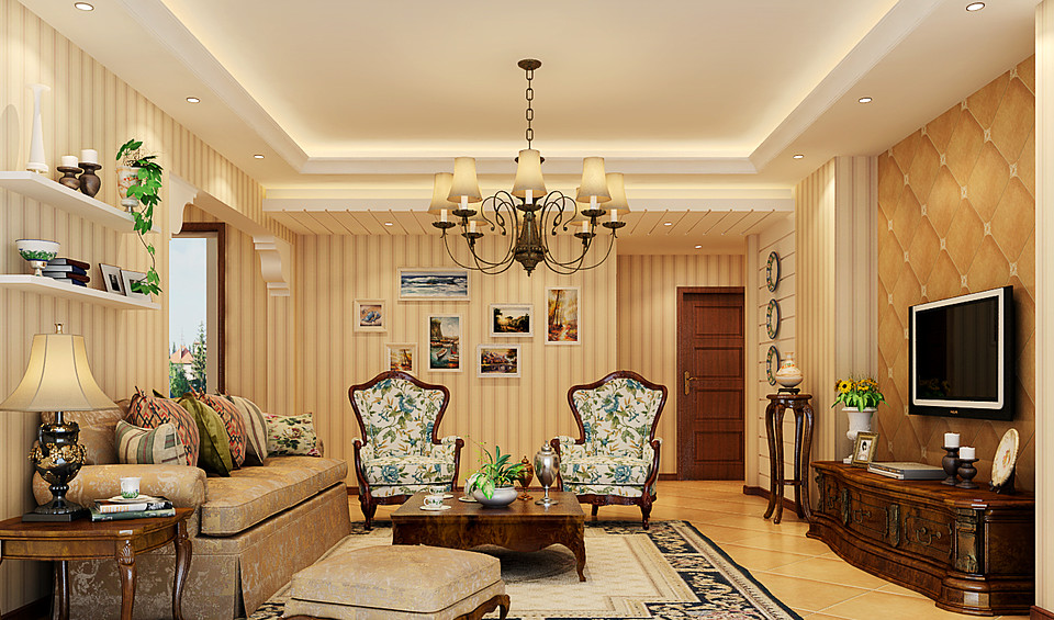 Fashionable rural style living room 1820