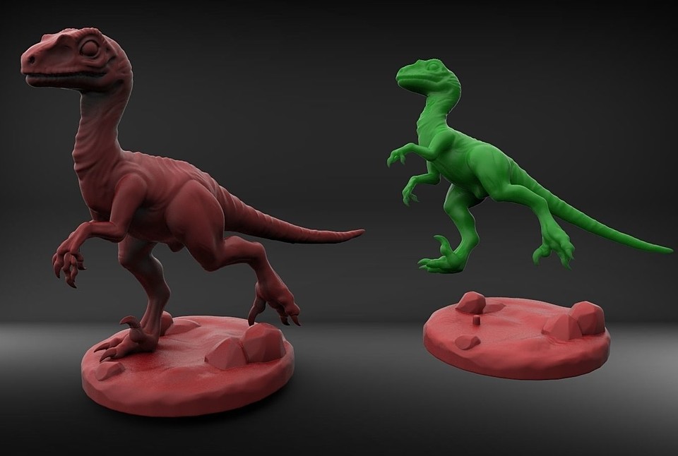 Raptor with holder 3D print model