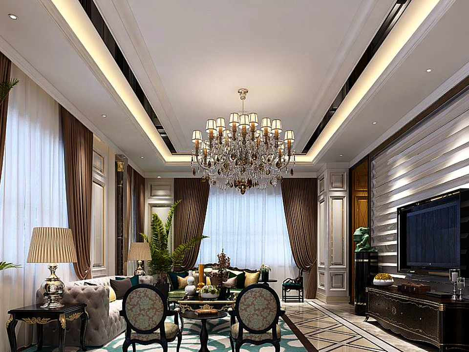 European-style living room design 18