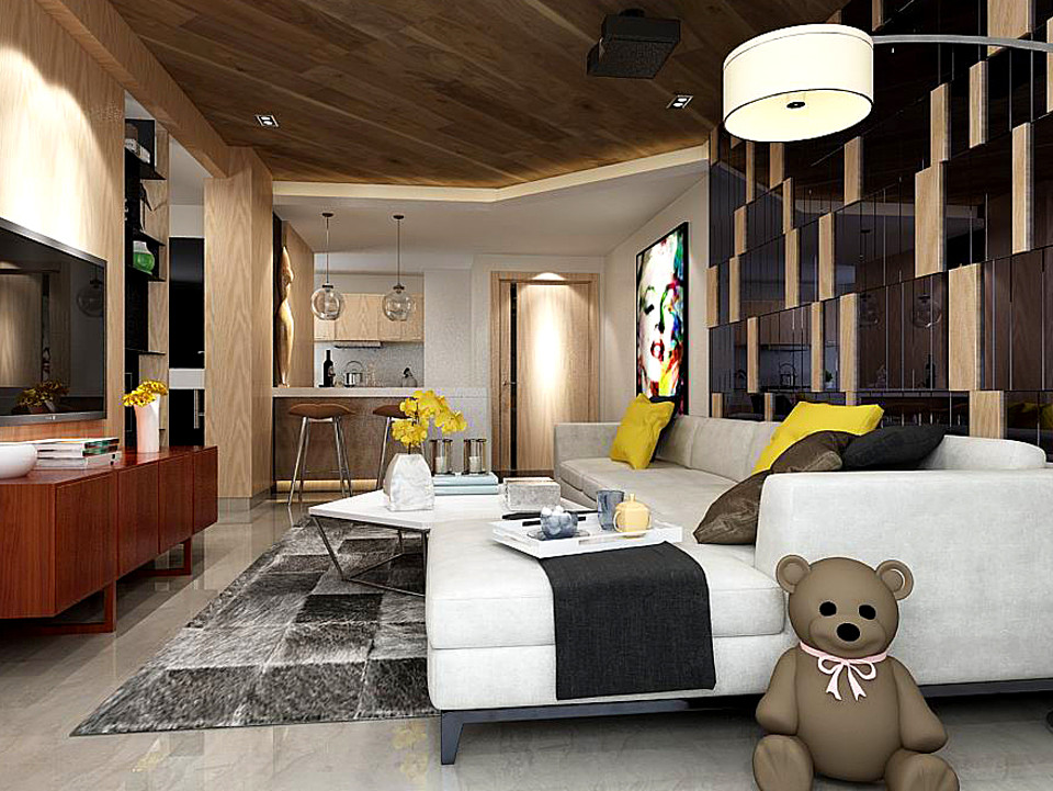 Stylish avant-garde living room design 162