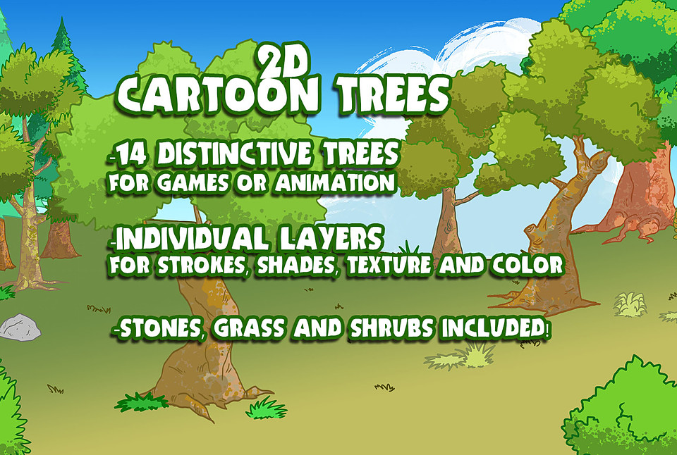 2D Cartoon Trees