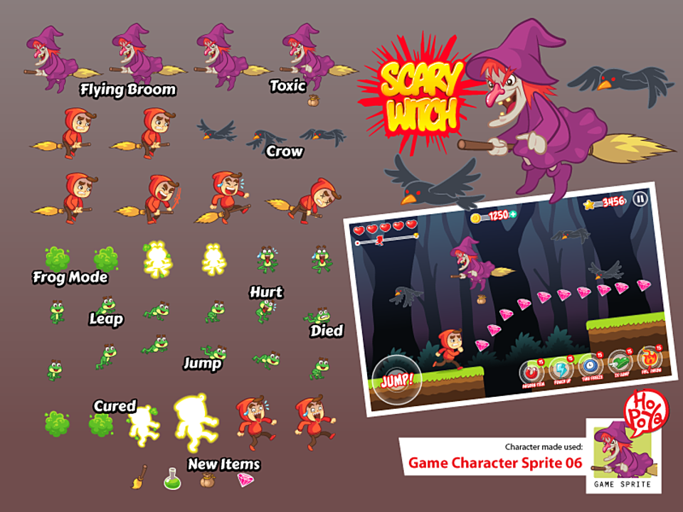 Scary Witch Game Sprites