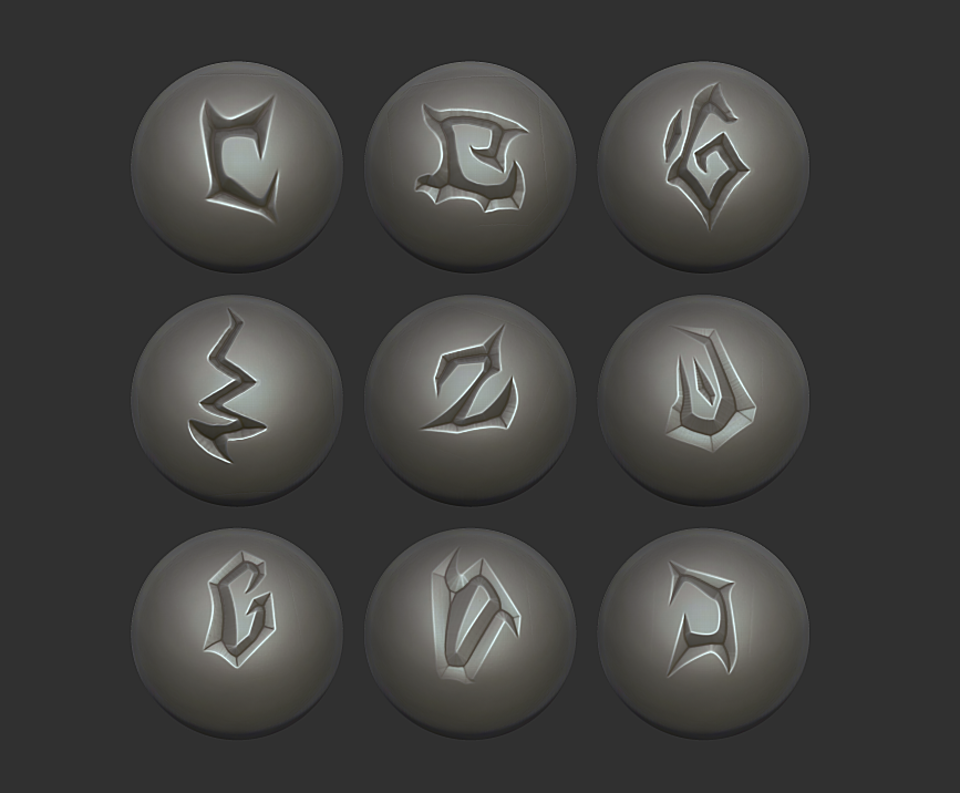 Stylized Demonic Runes