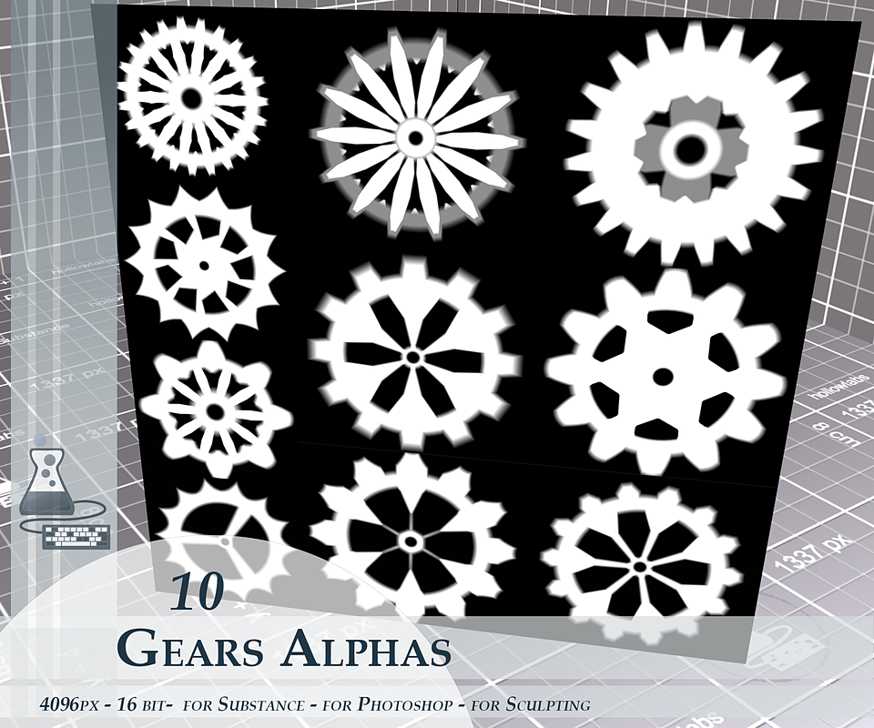 Gears Alphas / Height Maps Vol1