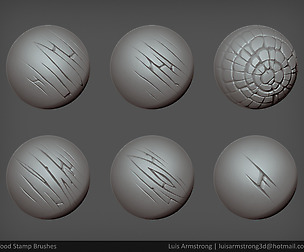 Zbrush Alpha Pack - Wood & Bark (Free Sample)