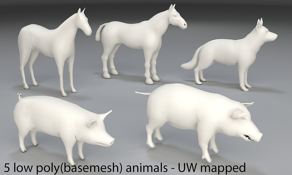Animals - 5 pieces low poly-part 4