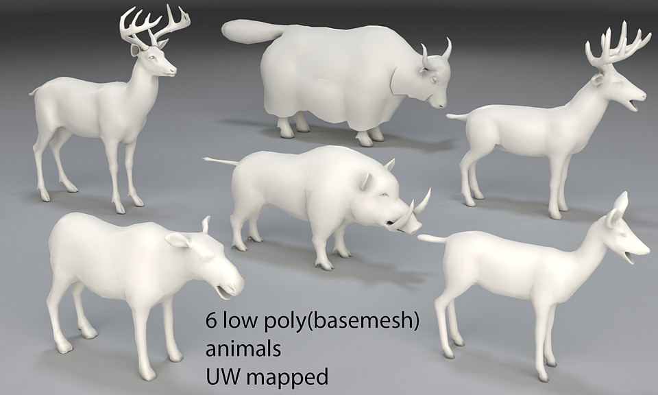 Animals - 6 pieces low poly-part 6