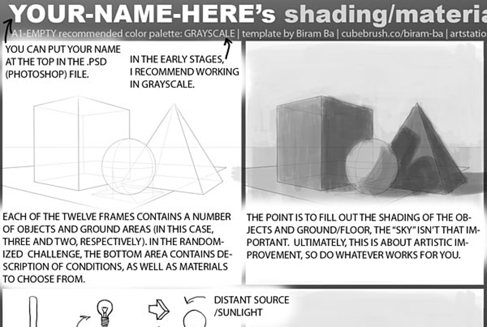 Shading practice templates - basic