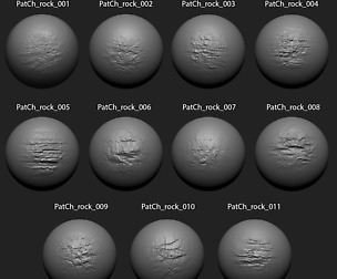 Zbrush Alpha Pack - Wood & Bark (Free Sample)