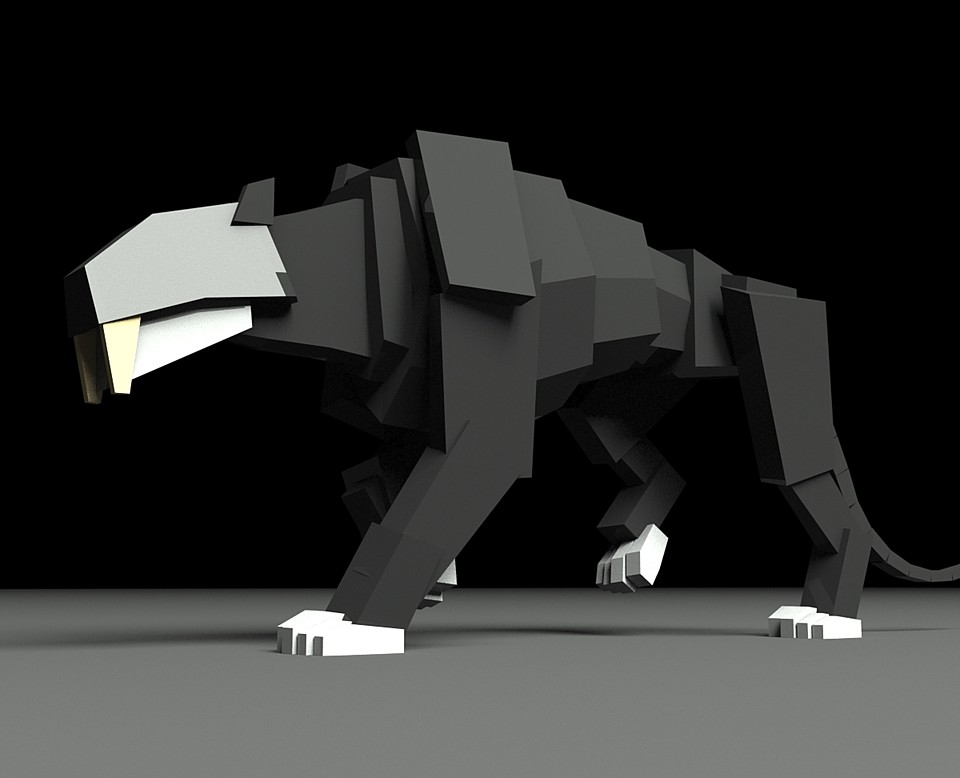 Boxy Saber Tooth Tiger Maya Rig