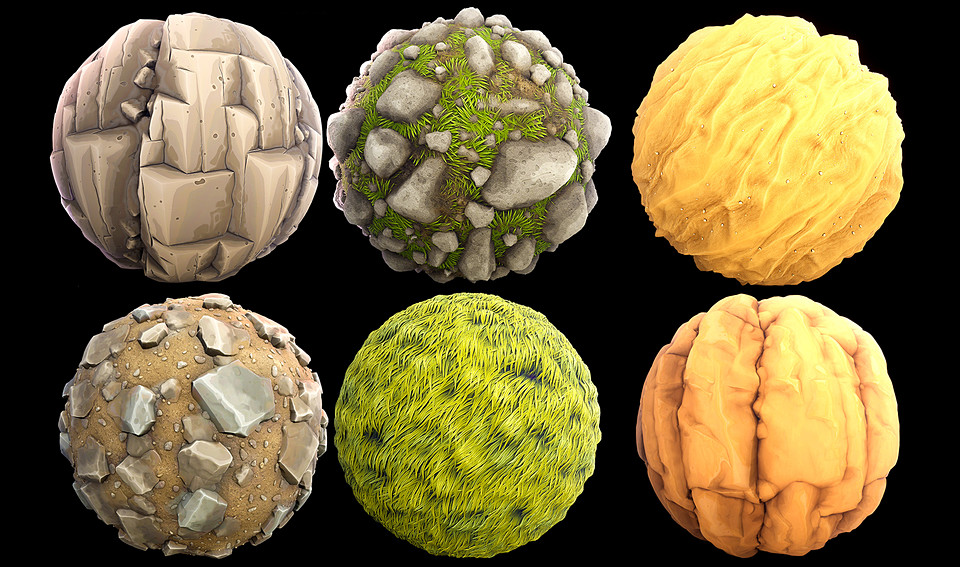 "stylized_terrain" pack of 23 materials