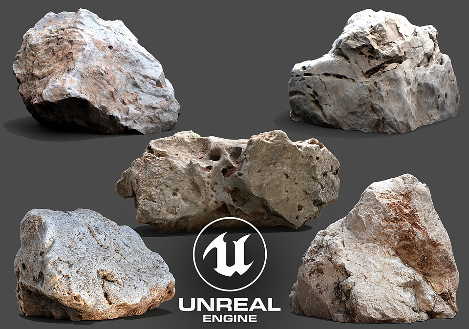 UE4 Photogrammetry 3D Scan Stone Pack VOL 1