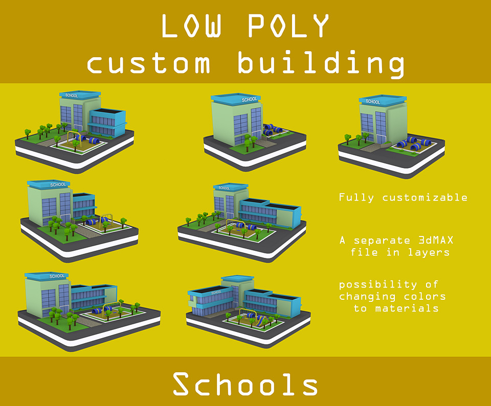 Low poly School pack