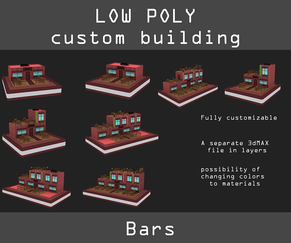 Low poly Bars pack