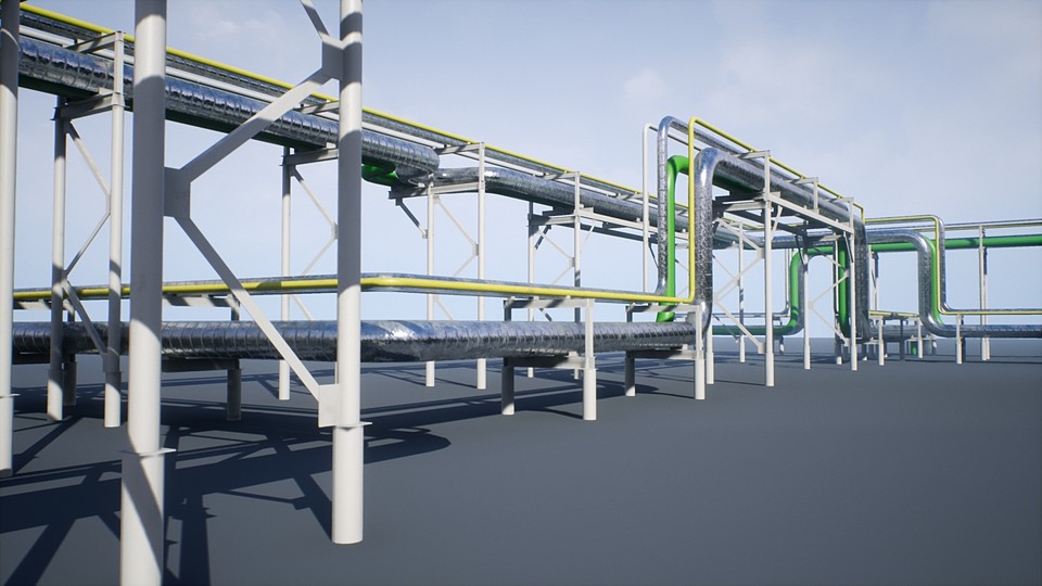 Modular industrial pipeline UE4