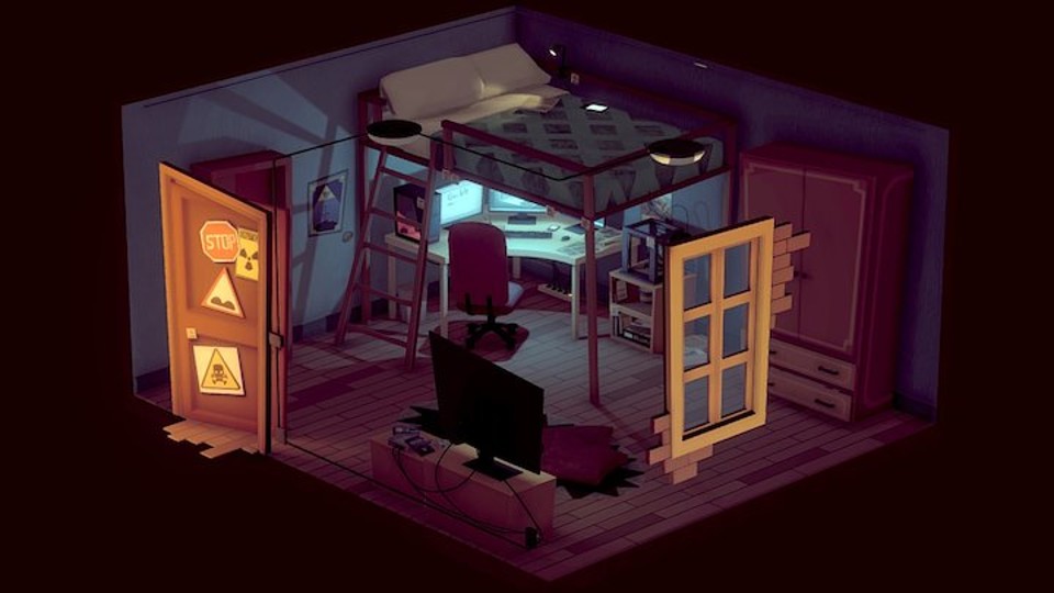 Lowpoly stylized room asset