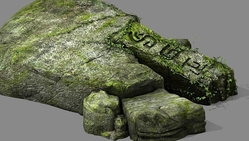 Covered with moss - stone 01