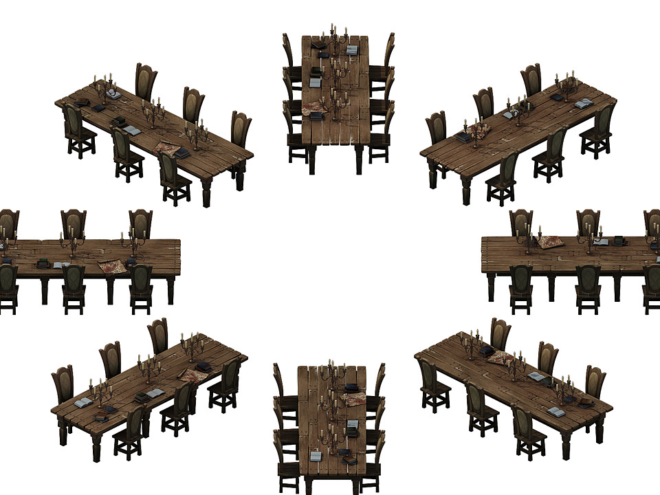 Library - Reading Tables and Chairs 01