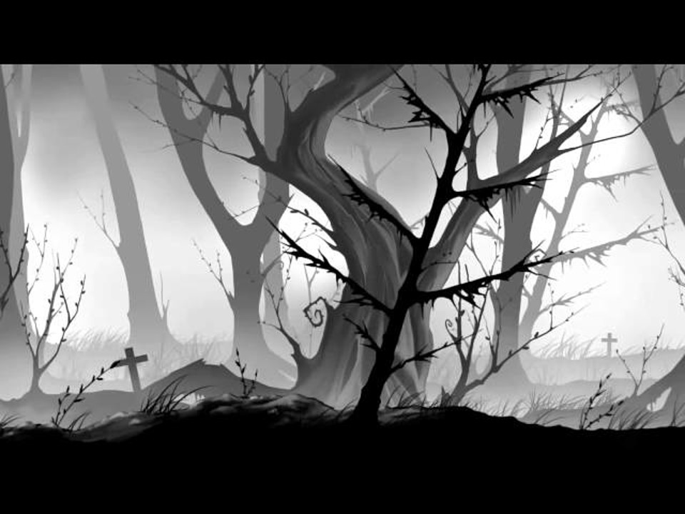 2D Hand painted dark forest