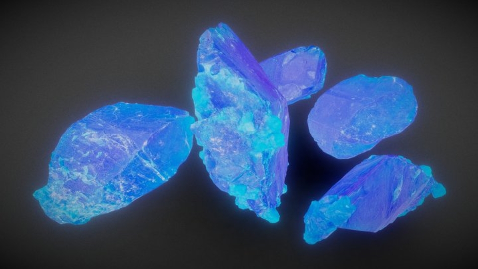 5 Blue Salt Crystals