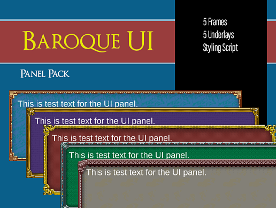 Baroque UI Panels for Unity by SUPER METHOD