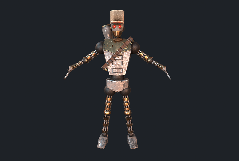 Mexican Steampunk Robot Soldier