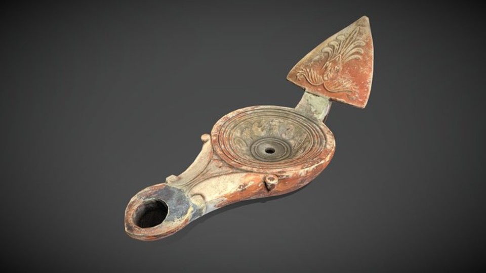 Roman Lamp With Triangular Heat Shield