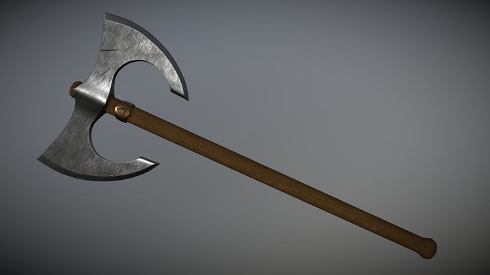 Medieval battle poleaxe