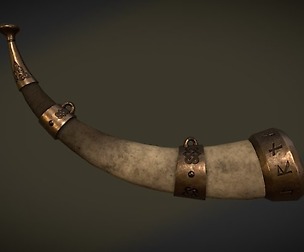 Stylized Low poly Arabian Horn PBR game Ready