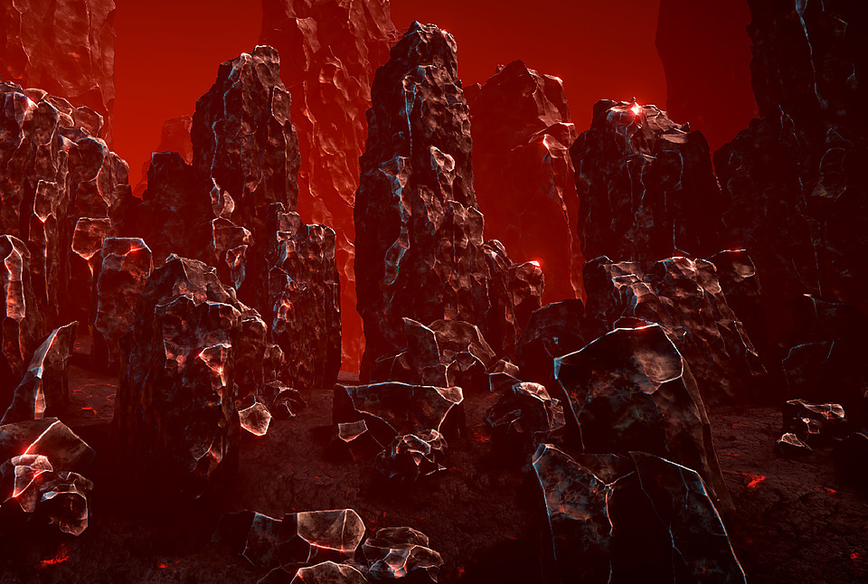 Obsidian rocks