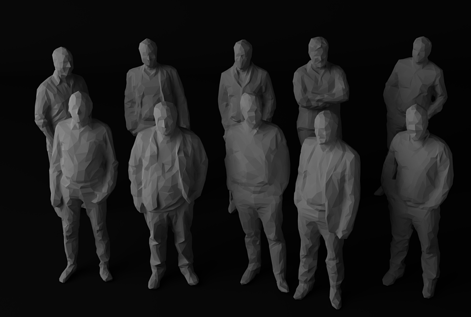 10 Low Poly people Pack vol 4